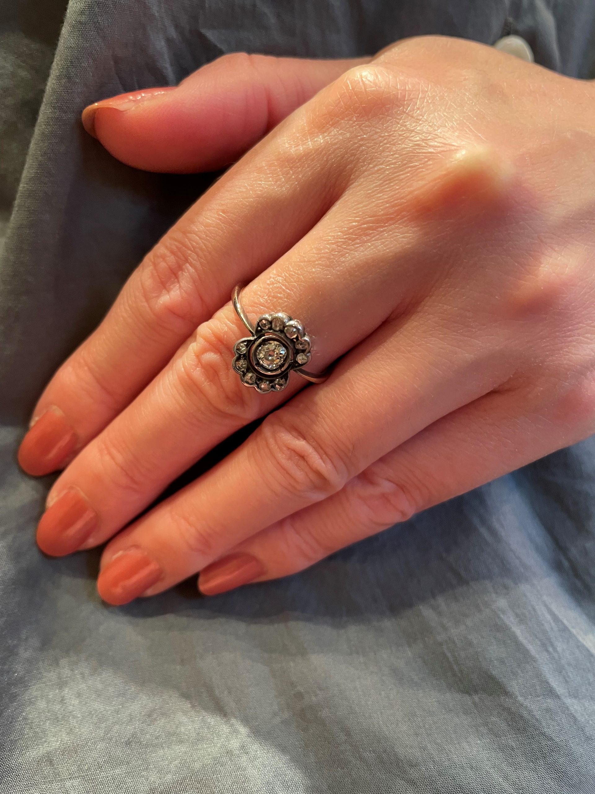 Gold. Sv. Diamond Ring | ヴィンテージ & アンティーク posy